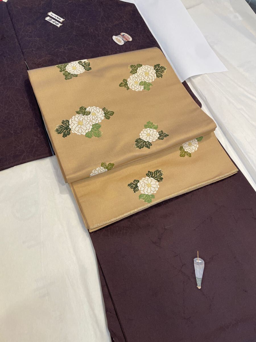 袋帯【龍村平蔵】錦織 手織工芸 正絹 菊もみ錦 六通柄 仕立て 袋帯【龍村平蔵】錦織 手織工芸 正絹 菊もみ錦 六通柄 仕立て