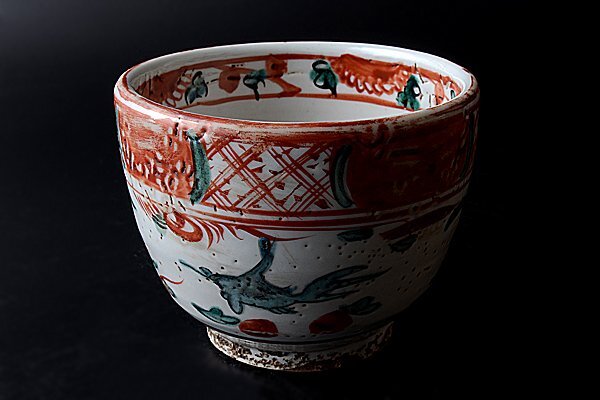 Yahoo!オークション - t-u155【和み】茶道具 時代 古渡赤絵茶碗 検 茶...