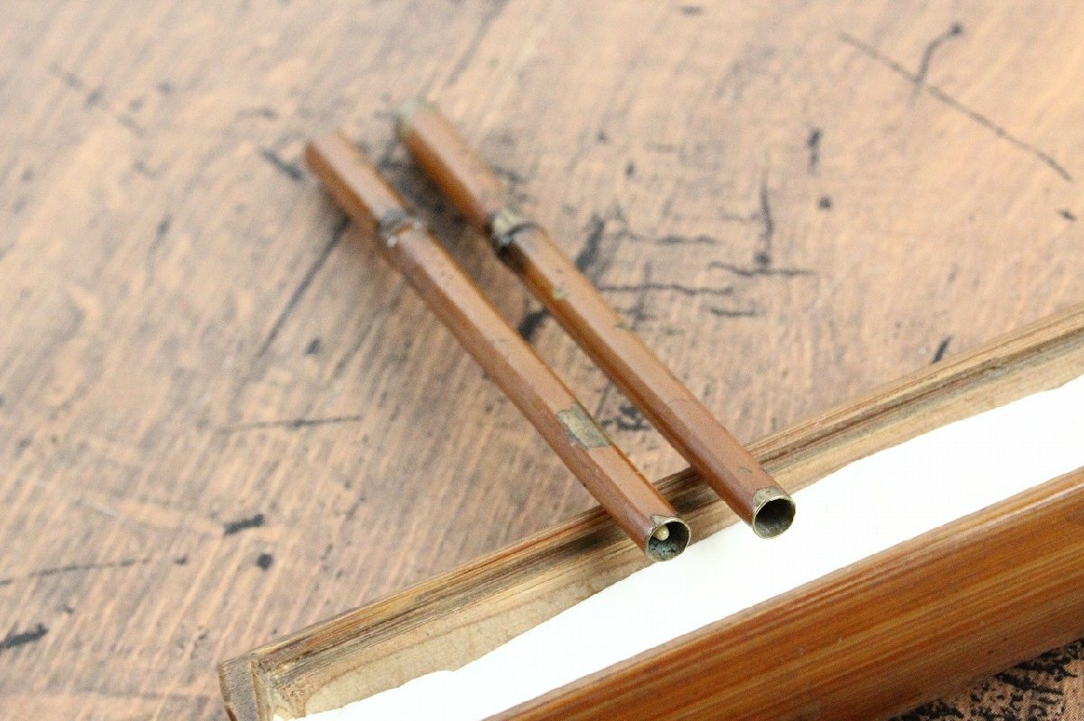 Yahoo!オークション - 長S059/【現状品】/昭和前期 携帯式 振出式 箸 ...