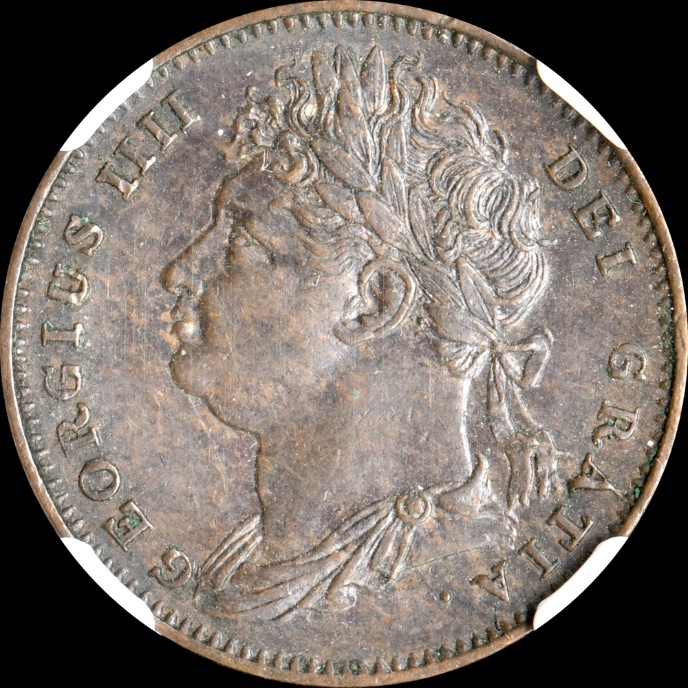 Yahoo!オークション - 日終 【NGC AU53BN】1822 イギリス 1/4P銅貨 極...