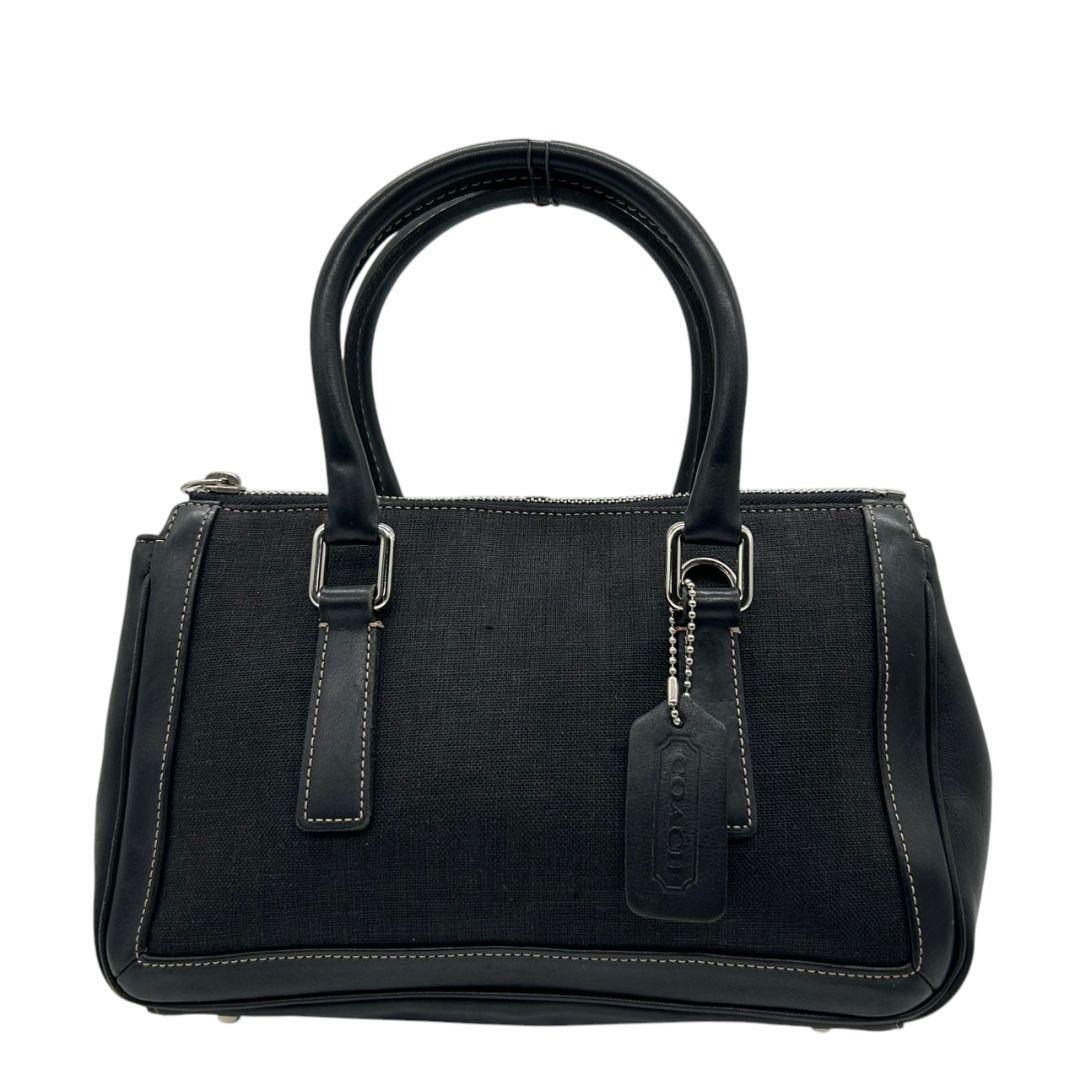 Yahoo!オークション - コーチ ハンドバッグ s58 黒 9436 キャンバス ブ...