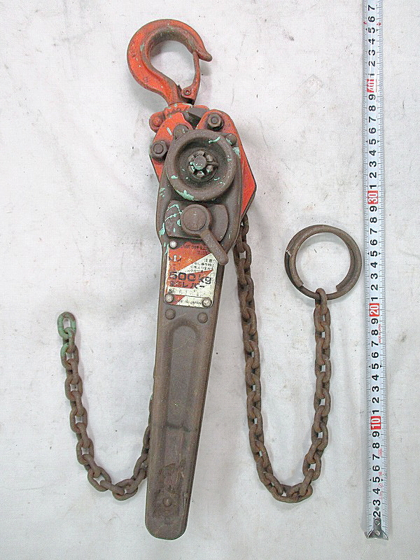 Yahoo!オークション - Kヲな4679 象印 チェーンブロック 500Kg 象印レ...