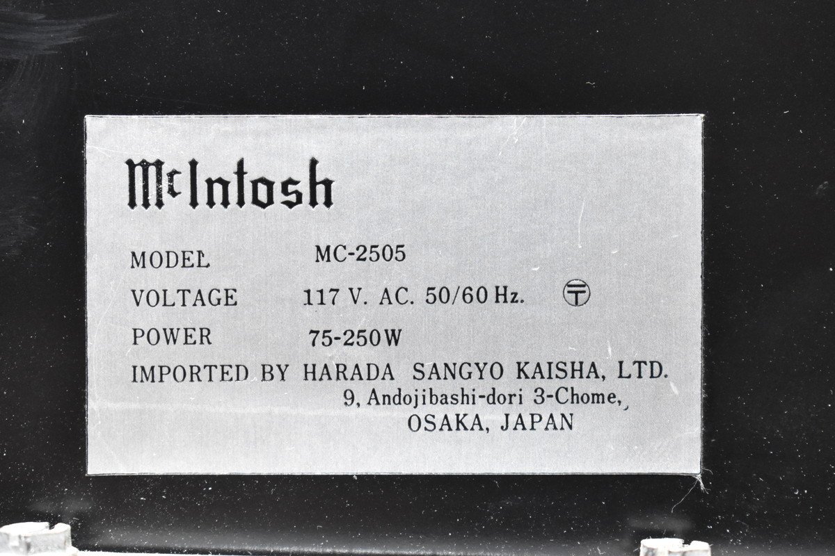 Yahoo!オークション - McIntosh MC2505 マッキントッシュ パワーアンプ
