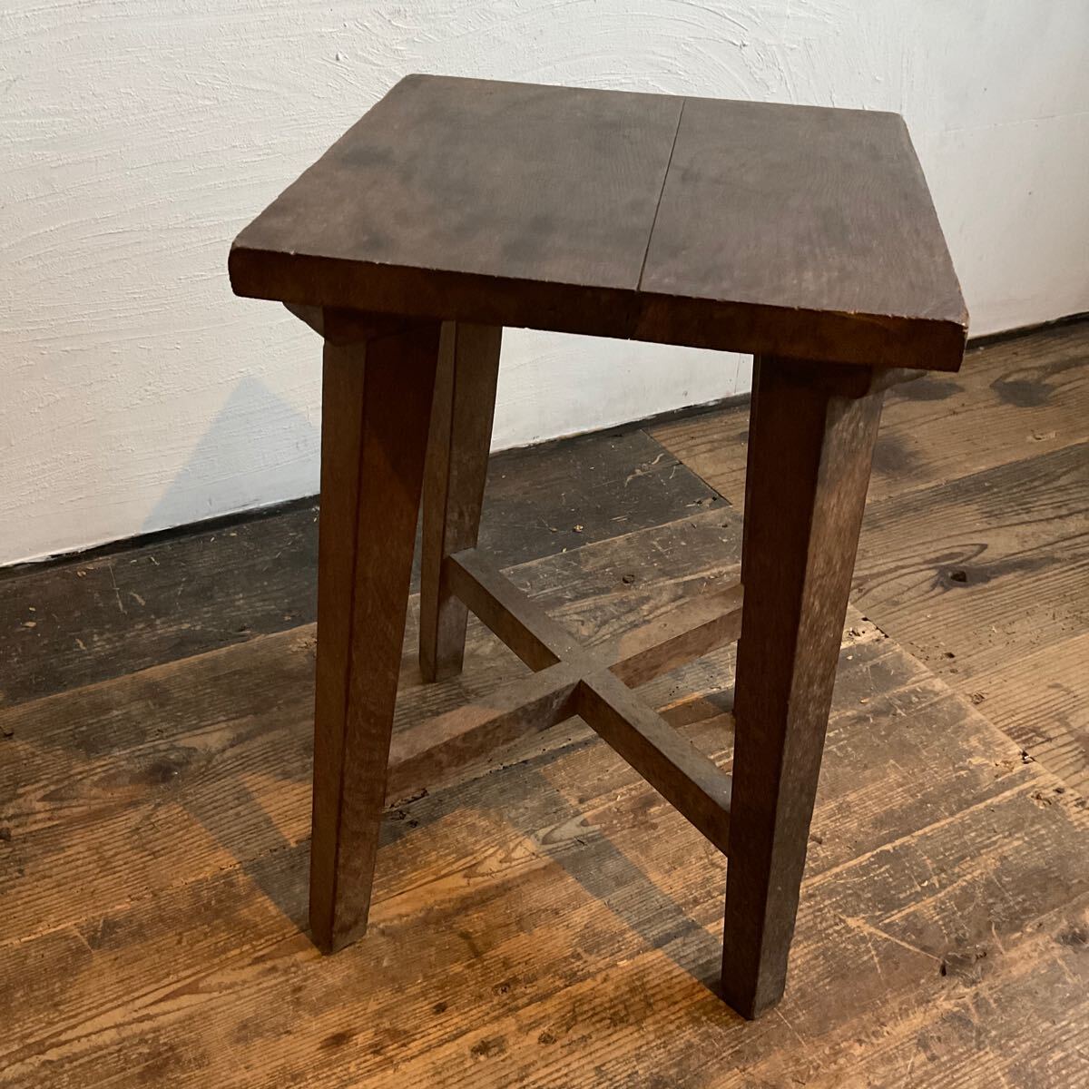 Yahoo!オークション - U07/昭和レトロ 古い 木製 椅子 スツール チェア...