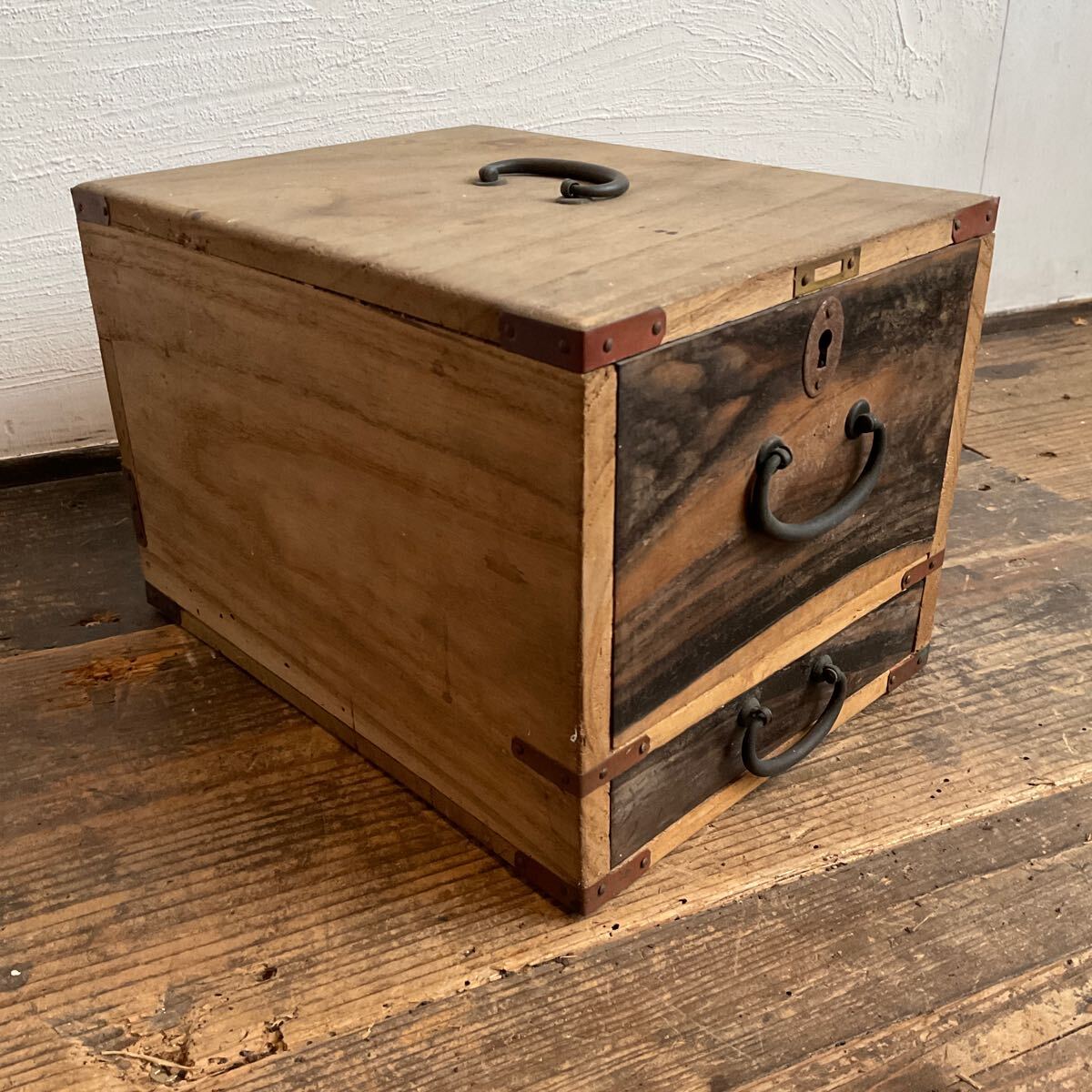 Yahoo!オークション - X09/アンティーク 小物入れ 小引き出し 黒柿 木...