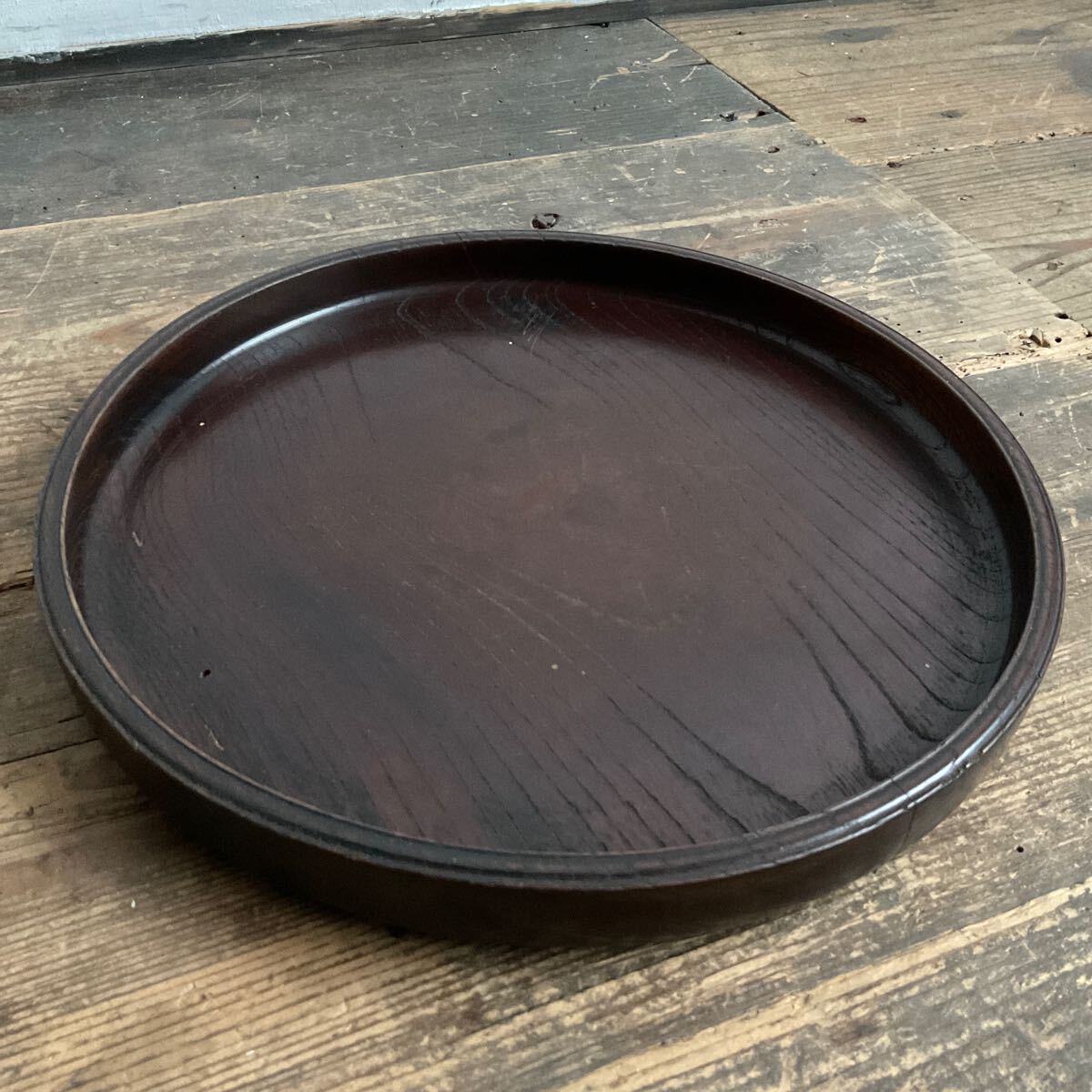 Yahoo!オークション - A08/時代 木味の良い 刳り貫き 盆 無垢材 くりぬ...