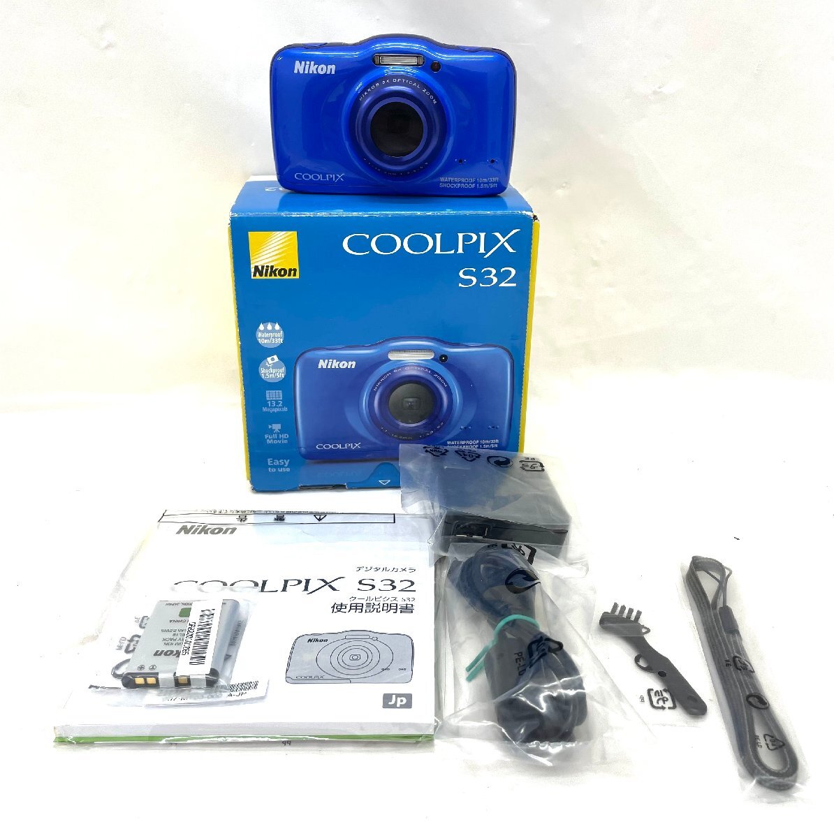 NIKON COOLPIX S32 ブルー コンパクトカメラ デジタルカメラ 箱付き(ニコン)｜売買されたオークション情報、yahooの商品情報をアーカイブ公開 - オークファン（aucfan ...