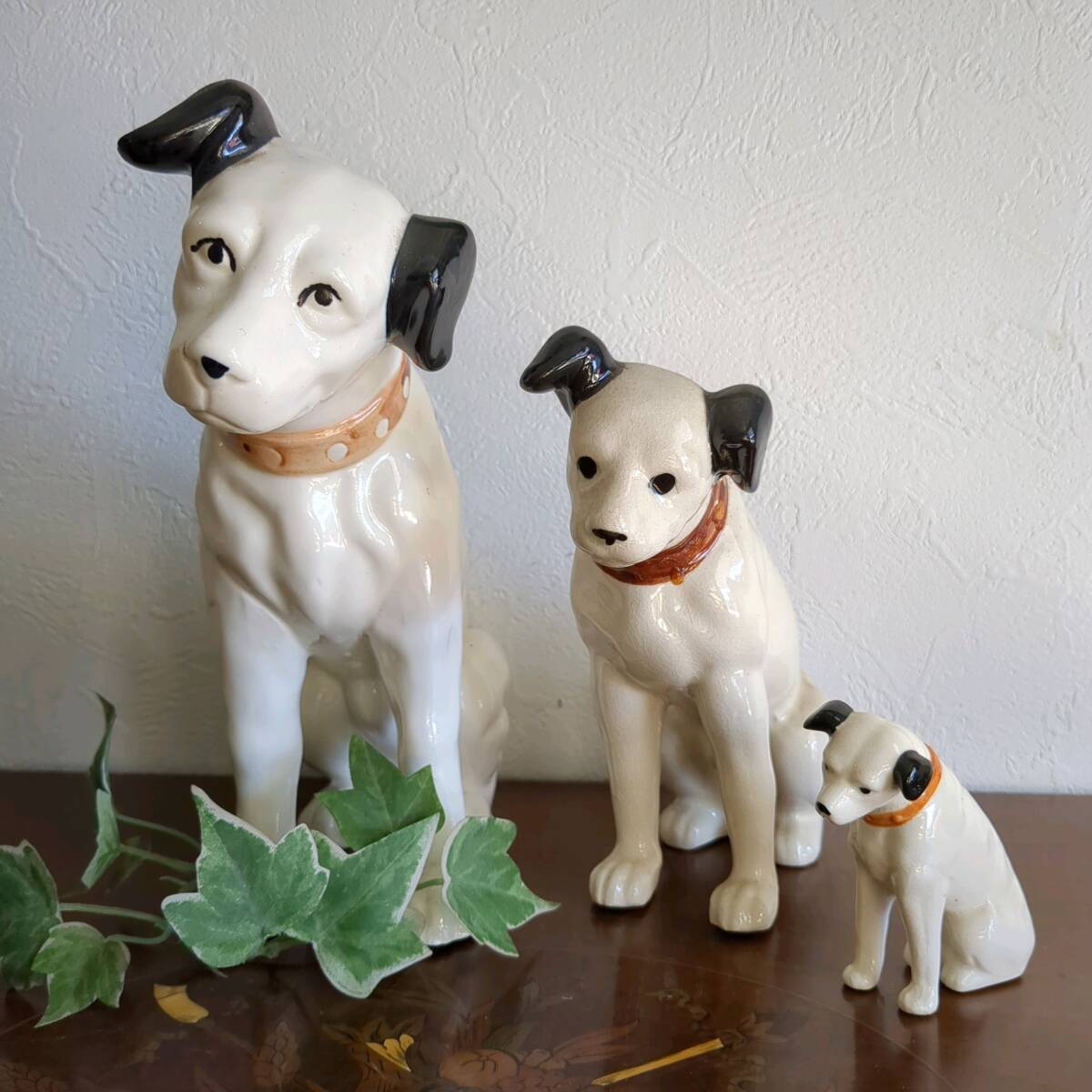 Yahoo!オークション - a031 ビクターVictor ニッパー犬3匹セット 陶器...
