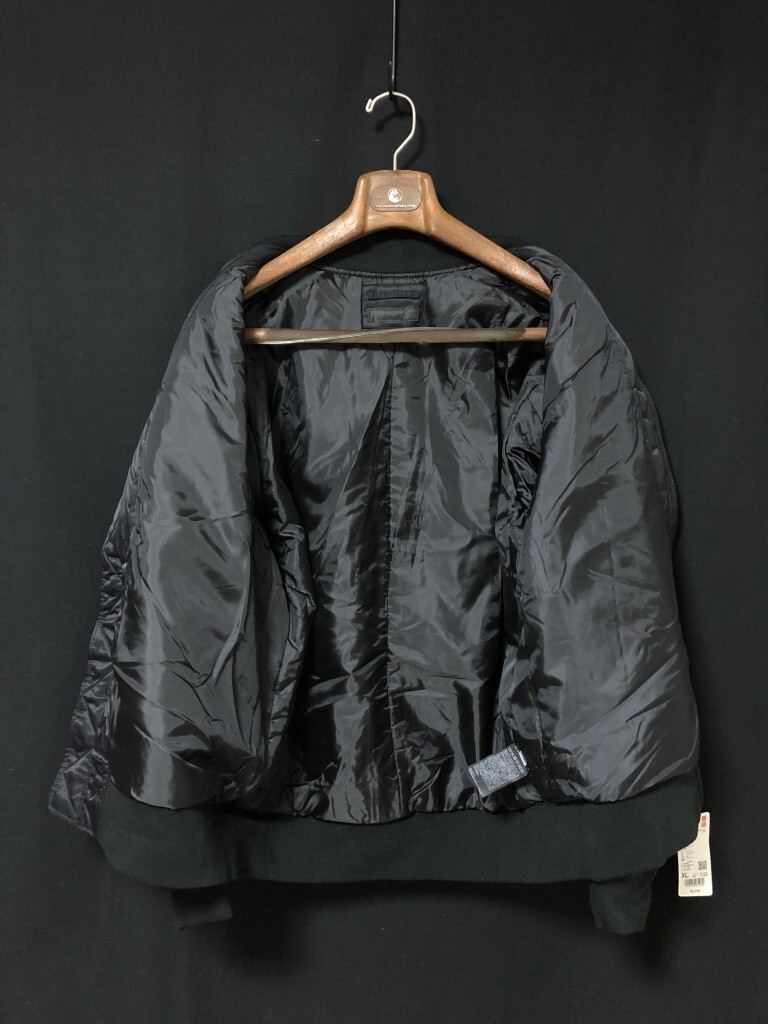 未使用 UNIQLO ユニクロ 撥水 MA-1 ブルゾン メンズXL ブラック ボンバージャケット(新品)のオークション落札情報