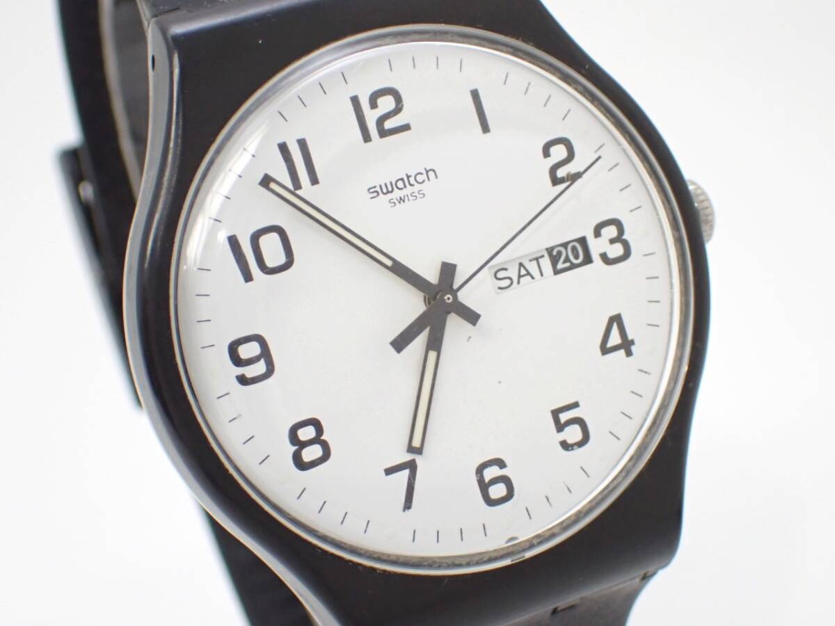 Yahoo!オークション - 1円～ SWATCH スウォッチ QZ メンズ腕時計 白文...
