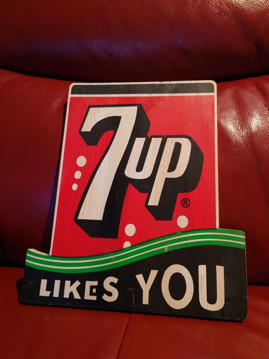 Yahoo!オークション - 7UP ビンテージサイン木製看板ヴィンテージロッ...