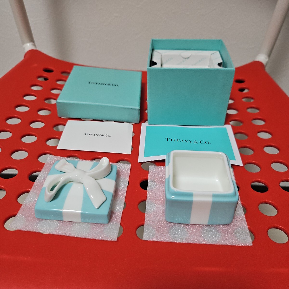 Yahoo!オークション - TIFFANY ティファニー ジュエリーボックス リボ...