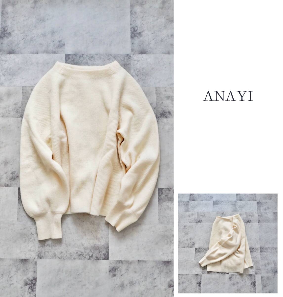 Yahoo!オークション - ANAYIアナイ モックネックウールリブニット 38 ...