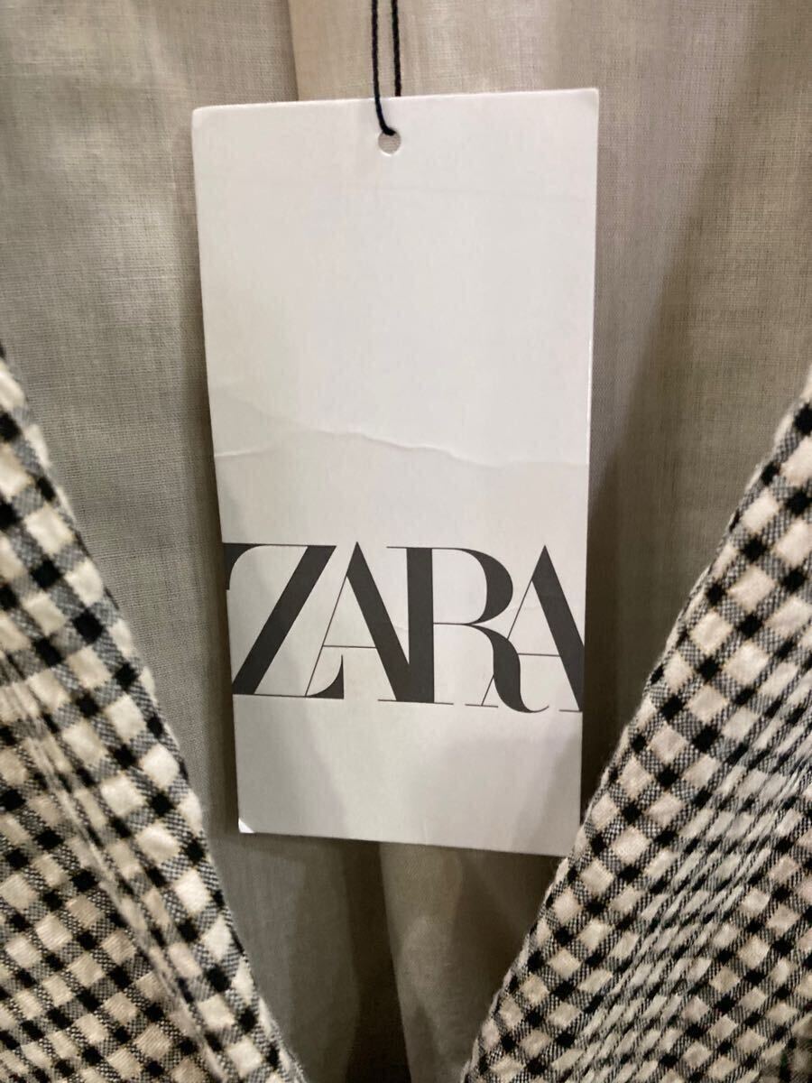 Yahoo!オークション - 52 ZARA ザラ チェック柄 ダブルブレスト テーラ...
