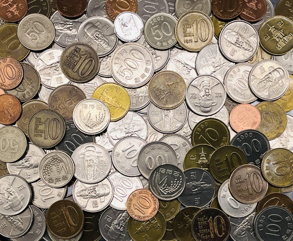 Yahoo!オークション - 1円～ 外国 古銭 まとめ 570g 大韓民国 ウォン ...