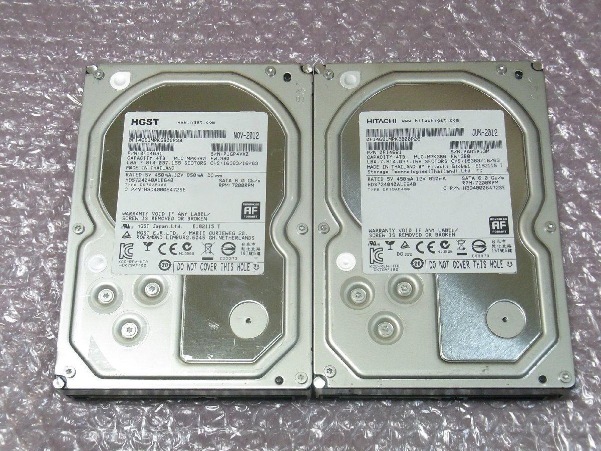 Yahoo!オークション - B42646 O-12123 3.5インチ HDD 4TB 2個セット 判...