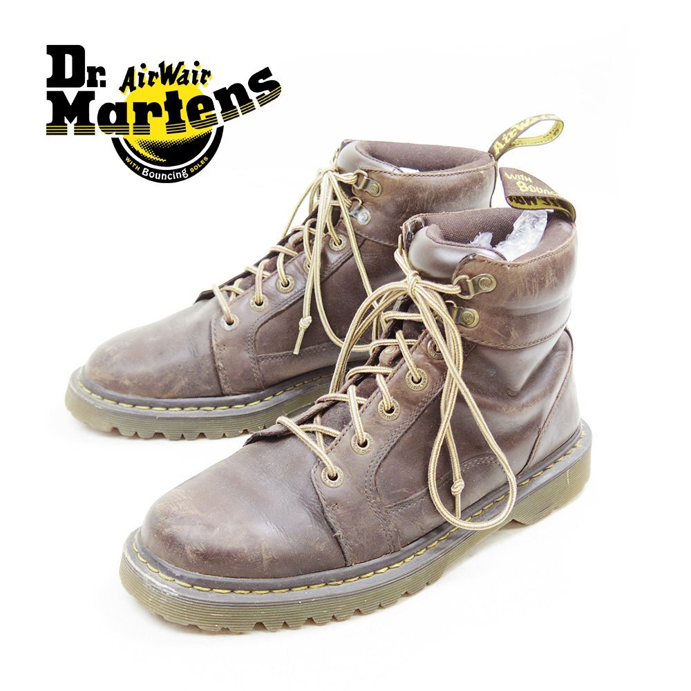 UK9 28cm相当 Dr.Martens ドクターマーチン 5ホール＋2 イエローステッチ ブラウン ブーツ ワーク 革靴 /24.12.24/P2138(UK9)｜売買されたオークション ...