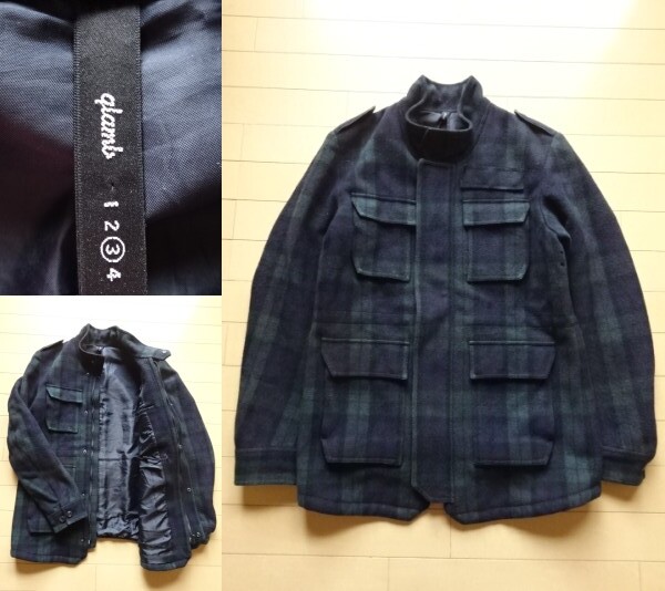 Yahoo!オークション - 【glamb】M-65型 チェック柄 ウール フィールド...