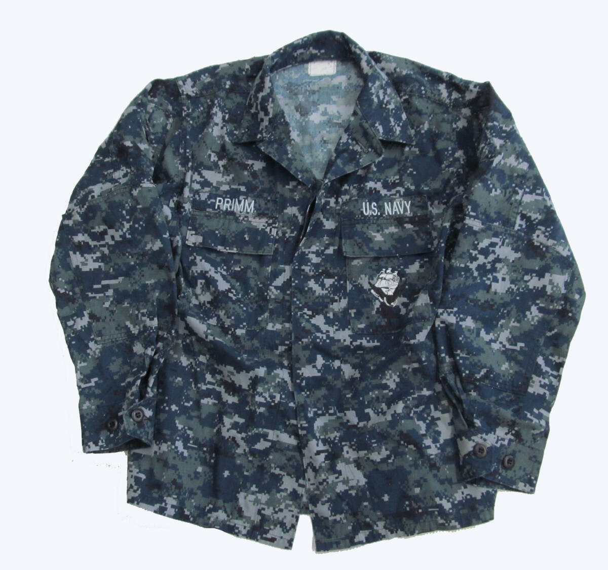 Yahoo!オークション - 米軍実物 USN NAVY ブルーデジタル 迷彩 カモフ...