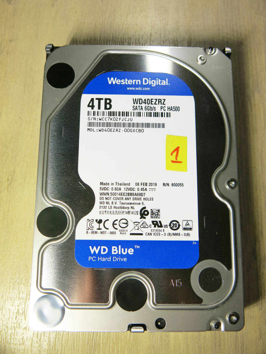 Yahoo!オークション - 1 WD 4TB 1764回 4957時間 WD40EZRZ-00GXCB0 540...