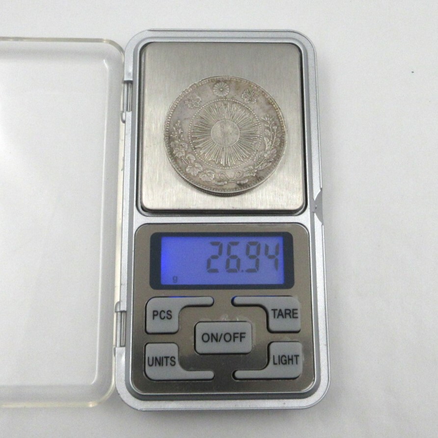 Yahoo!オークション - 1円〜 古銭 旧一圓銀貨 明治3年 量目 約26.94g y...