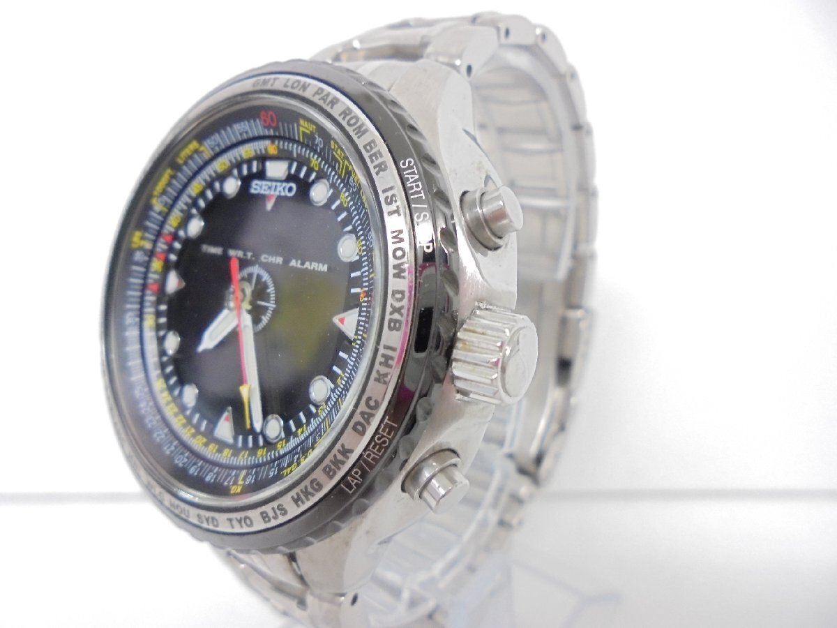 Yahoo!オークション - 【86】1円～SEIKO セイコー デジアナ スカイプロ...