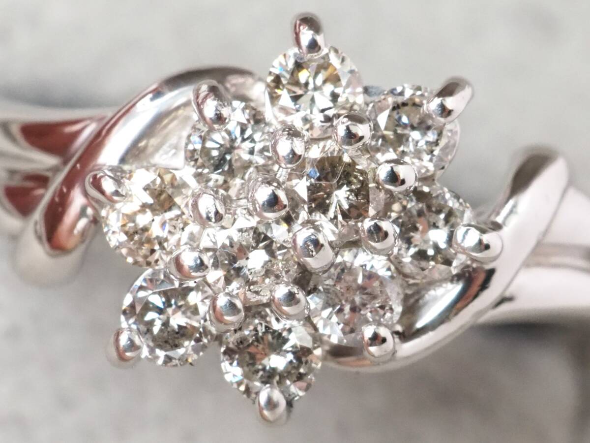 Yahoo!オークション - 【5697P】Pt900 天然ダイヤモンド 0.50ct/3.9g/...