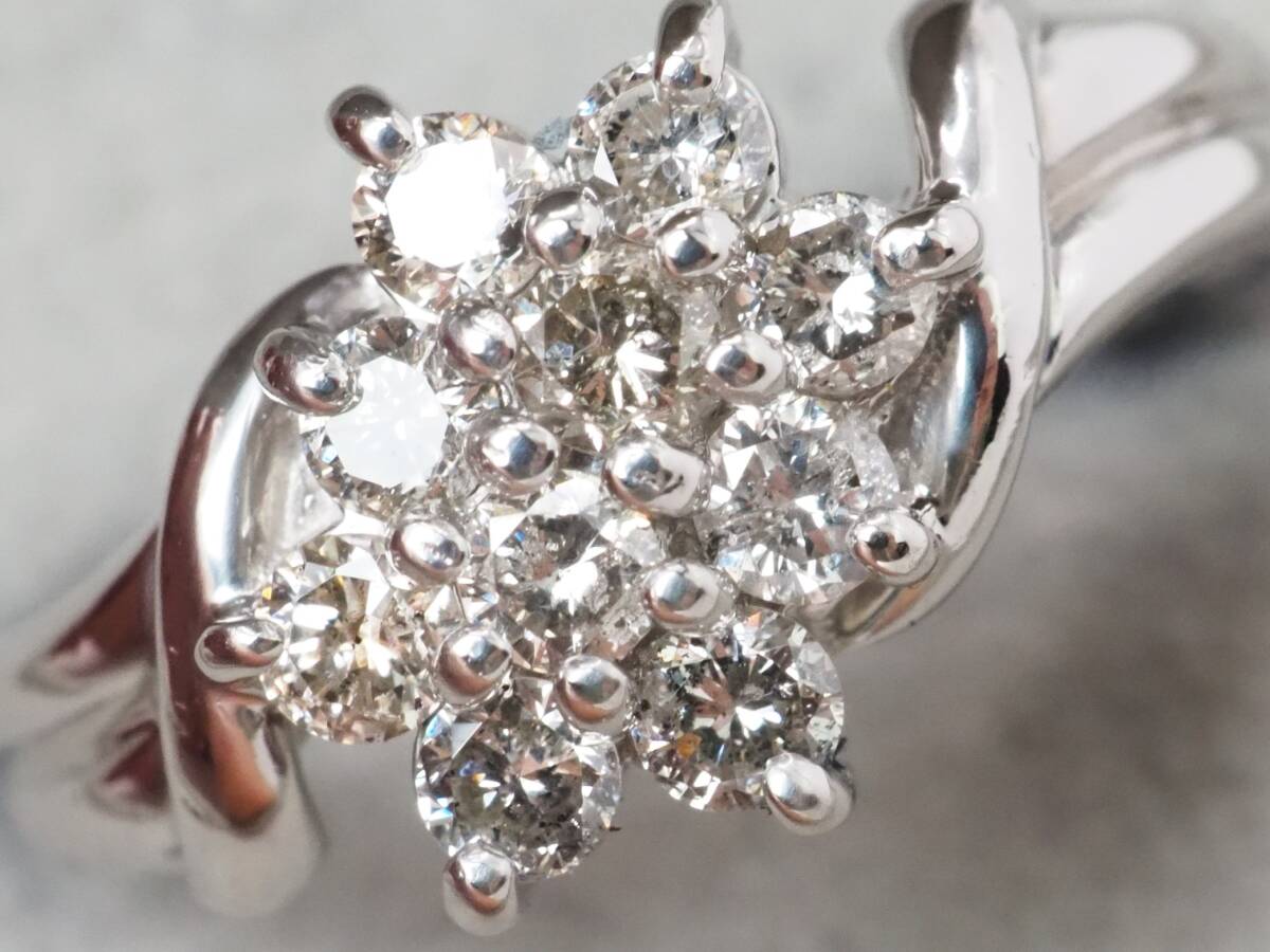 Yahoo!オークション - 【5697P】Pt900 天然ダイヤモンド 0.50ct/3.9g/...