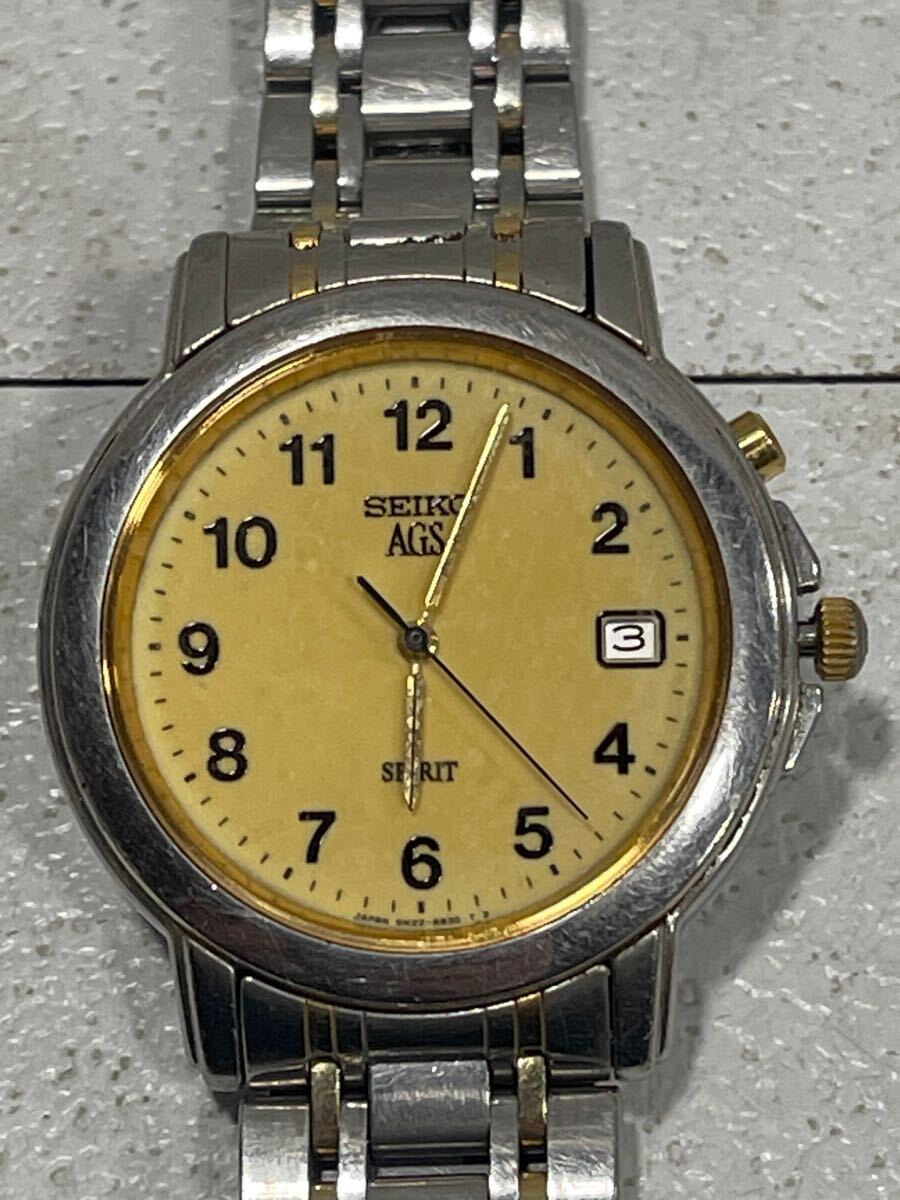 Yahoo!オークション - [3504] SEIKO AGS SPIRIT 腕時計 型番5M22-6A80 ...