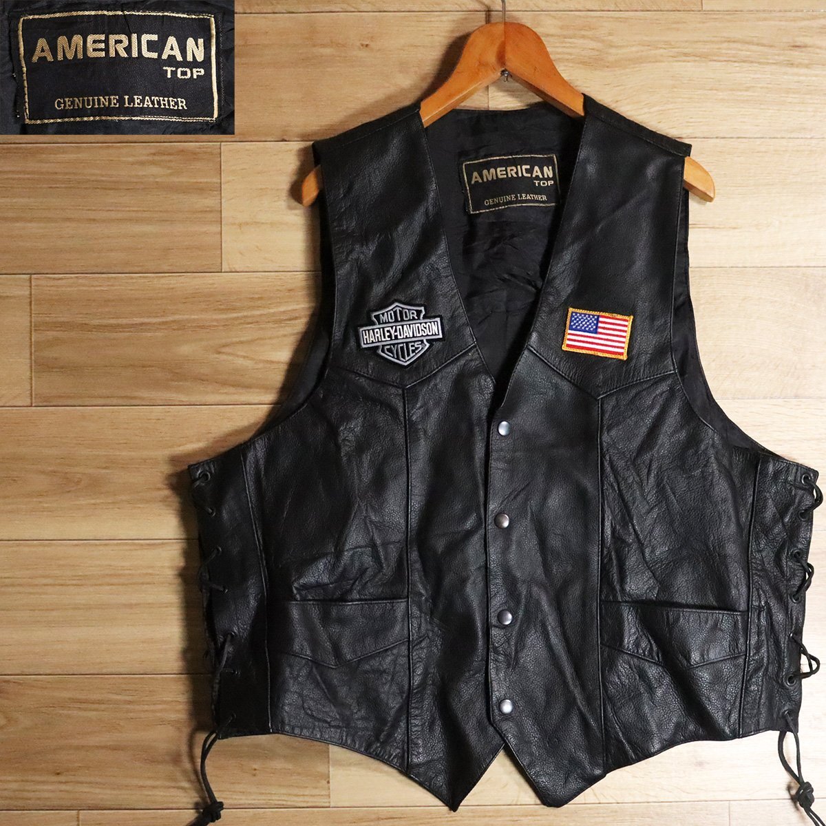 Yahoo!オークション - K2K/S6.20-2 アメリカ古着 AMERICAN TOP レザー...