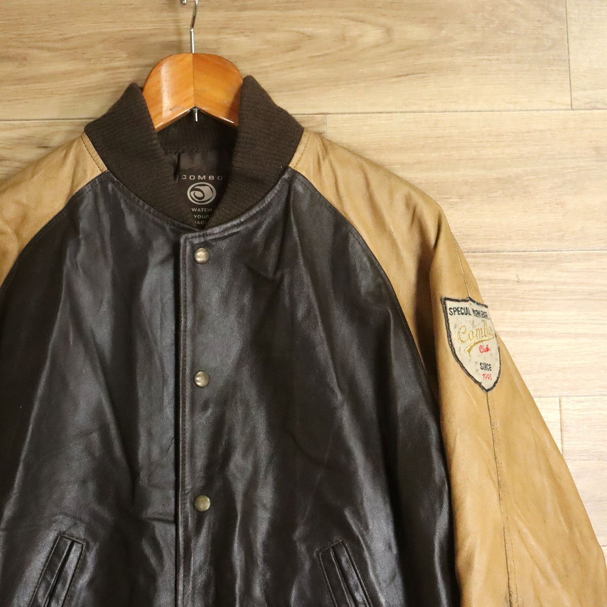Yahoo!オークション - 5T/O12.12-1 ユーロ古着 COMBO レザースタジャ...