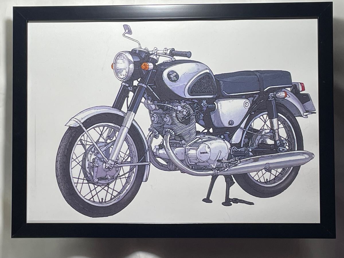 Yahoo!オークション - 「ホンダ ドリーム CB72 イラスト」A4サイズ ②
