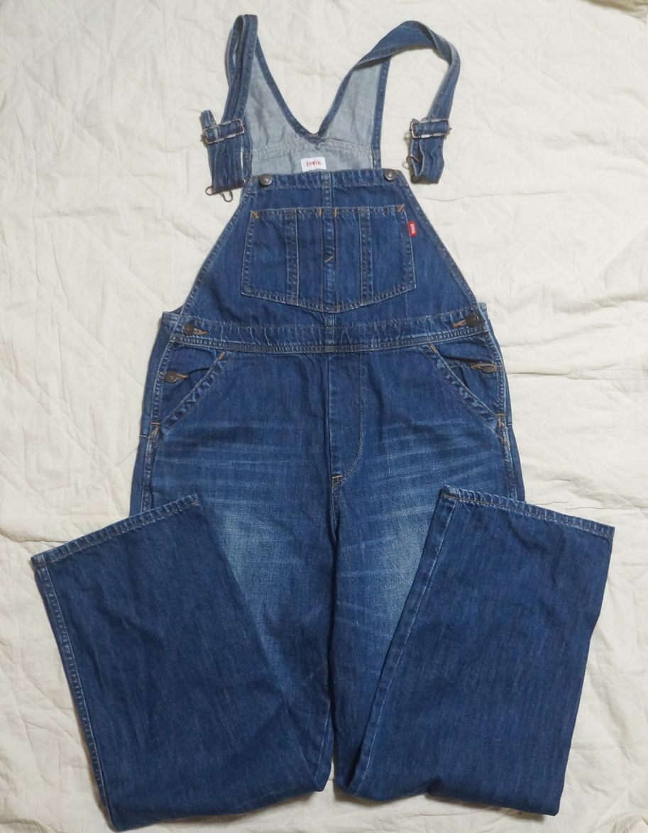 Yahoo!オークション - 良品 EDWIN デニムオーバーオール M OVERALL GMV...