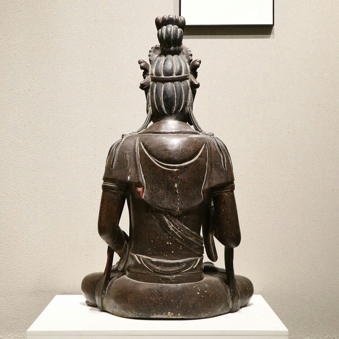 日本代購代標第一品牌【樂淘letao】－ 観心・時代旧蔵 C290清時代 犀革大漆 菩薩造像 細工彫刻★仏教古美術★仏像★細密細工★廃寺旧蔵★廃寺買出品