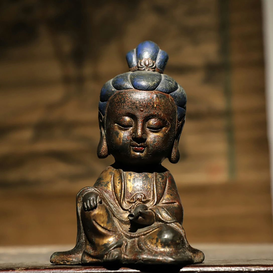 Yahoo!オークション - 観心・時代旧蔵 C416清時代 銅塗金自在観音 菩...