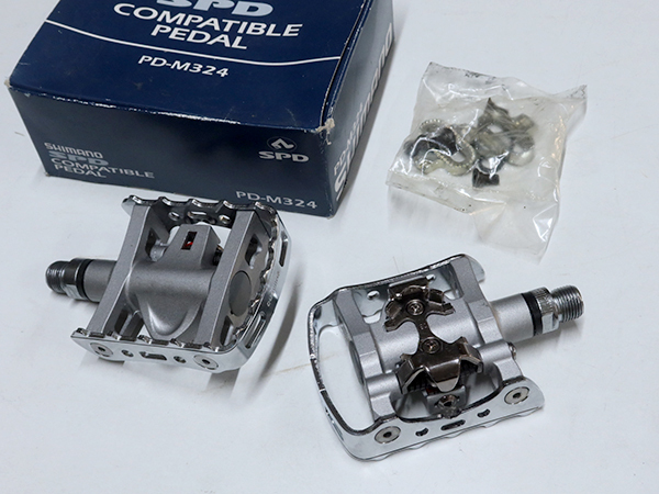 Yahoo!オークション - シマノ PD-M324 片面SPDペダル シルバー