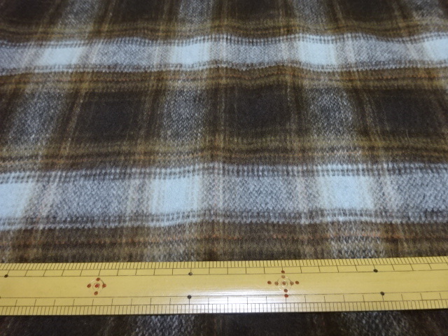 Yahoo!オークション - 日本製 ウール 毛混 チェック柄 生地 4m H687