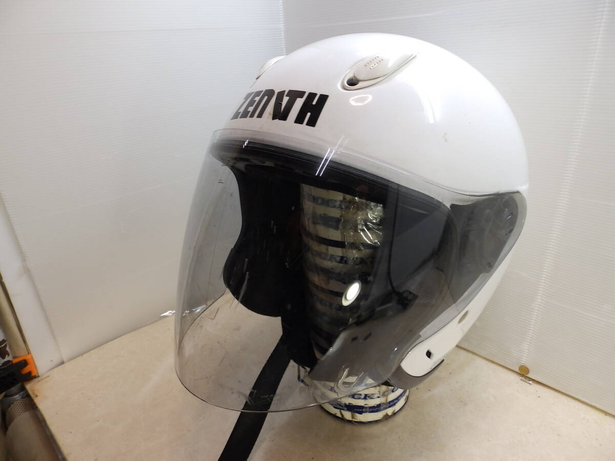 Yahoo!オークション - 189 ZENITH ジェットヘルメット 白色 Msize ライ...