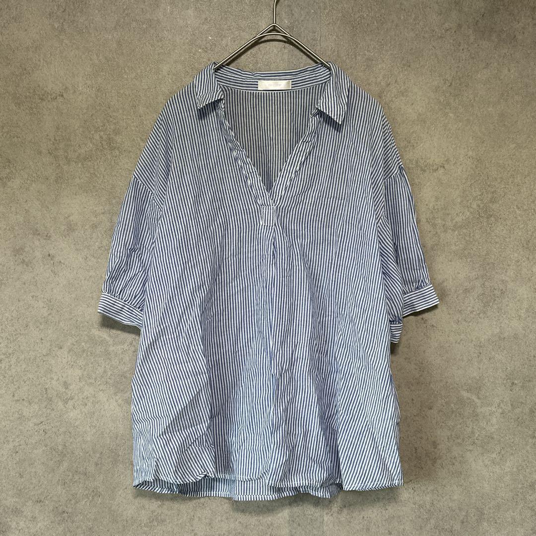 Yahoo!オークション - 【DRESKIP】ドレスキップ（L）Vネックブラウス ...