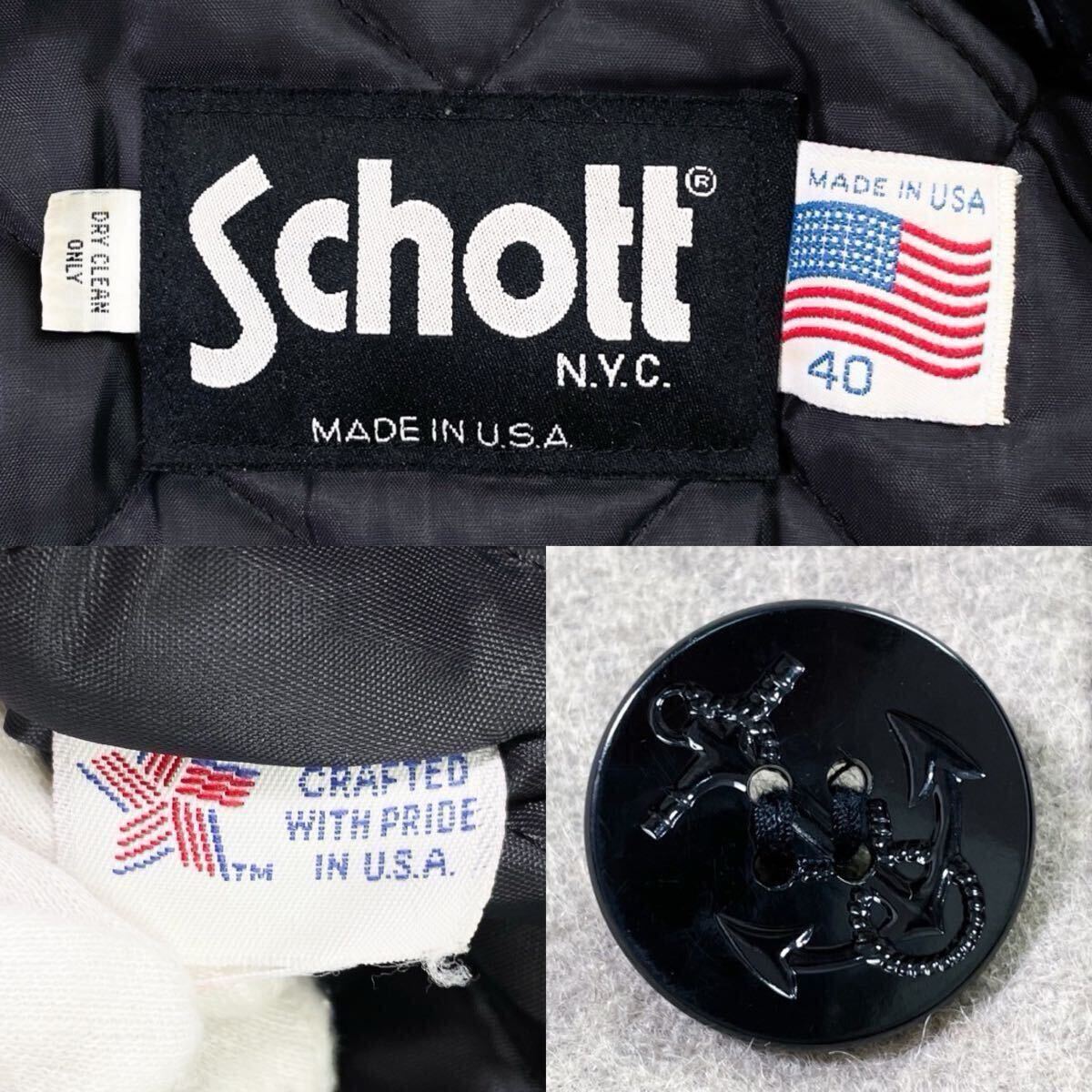 Yahoo!オークション - 美品/希少L ショット Schott 中綿 キルティング...