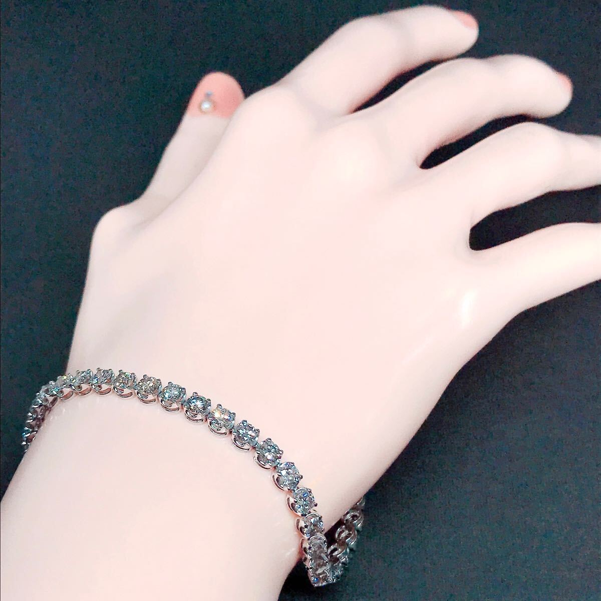 Yahoo!オークション - 5.00ct ダイヤモンド テニスブレスレット Pt850 ...