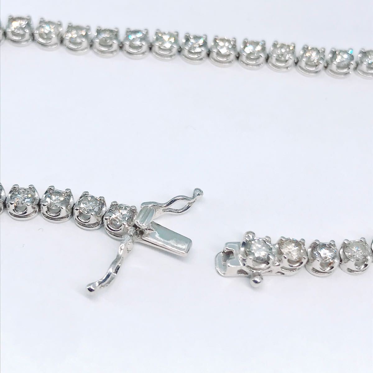 Yahoo!オークション - 5.00ct ダイヤモンド テニスブレスレット Pt850 ...