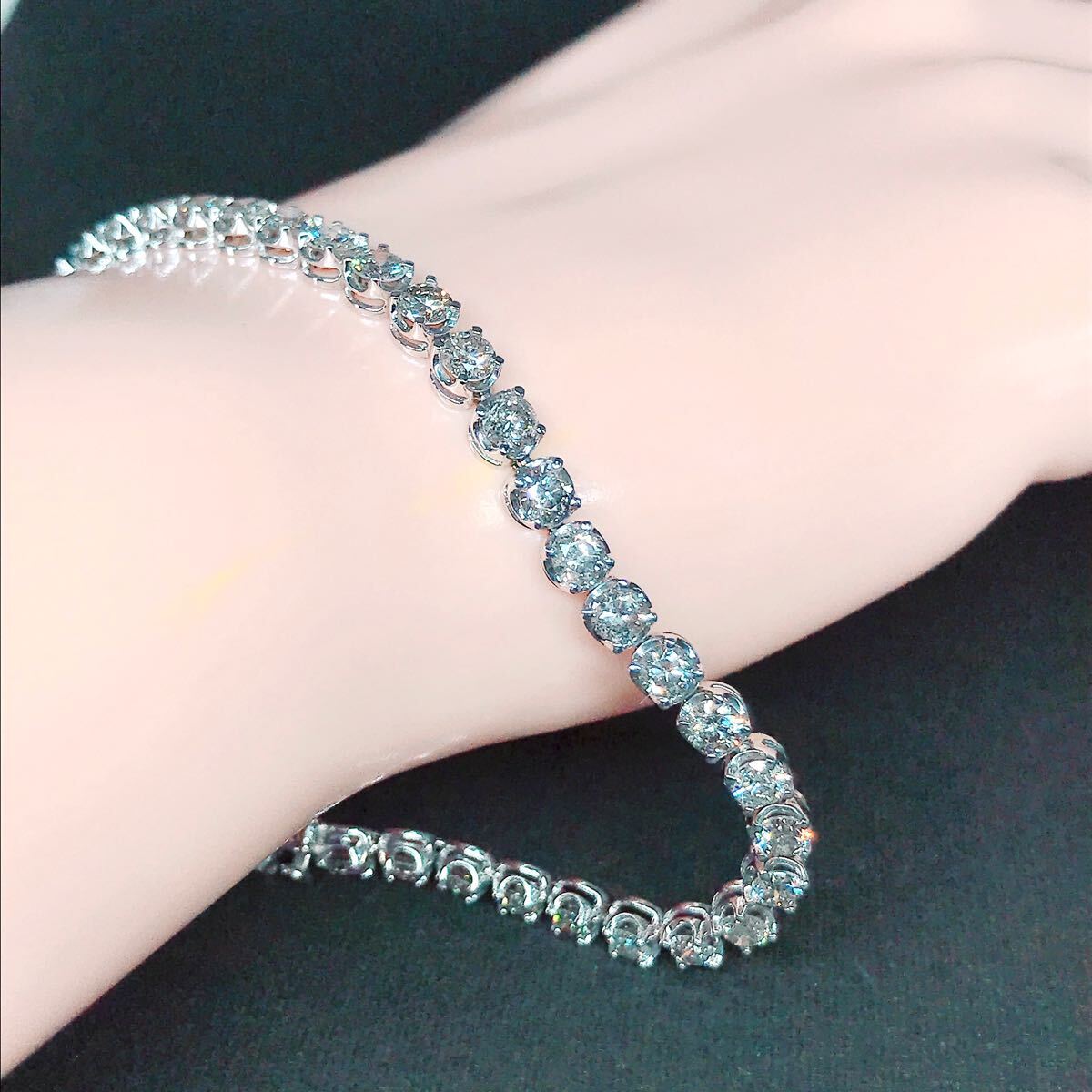 Yahoo!オークション - 5.00ct ダイヤモンド テニスブレスレット Pt850 ...