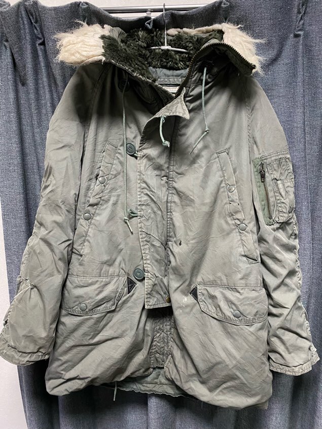 Yahoo!オークション - 80s米軍実物 オリジナル N-3B パーカー フライト...