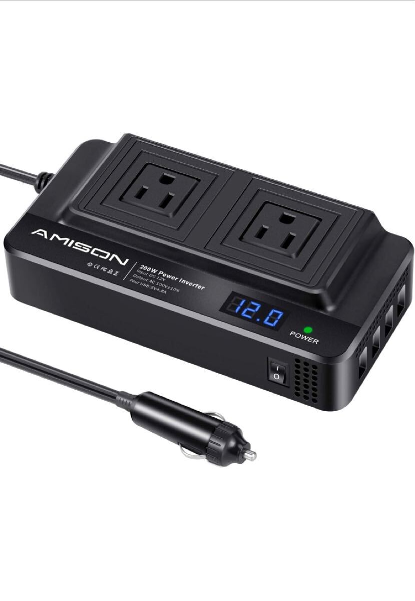 Yahoo!オークション - シガーソケットコンセント インバーター 200w カ...