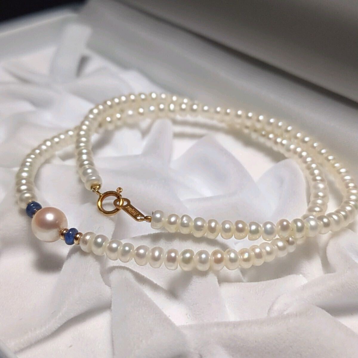 Yahoo!オークション - 【K18】アコヤ真珠 7.3mm 40cm ホワイト ネック...