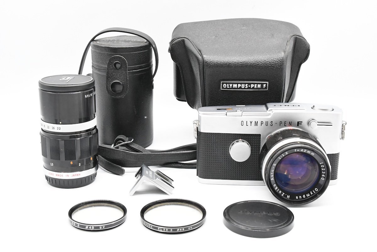 OLYMPUS オリンパス PEN-FT + H.Zuiko Auto-S 42mm F1.2 + E.Zuiko Auto-T 100mm F3.5 フィルムカメラ 20810562 ...