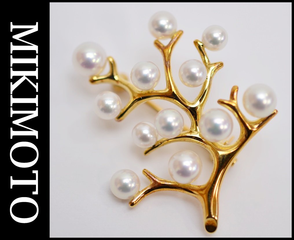 MIKIMOTO K18 あこや パール ブローチ 幸福の木 Kofuku no ki 御木本 18金イエローゴールド ケース入 ミキモト 珊瑚モチーフ(その他)｜売買されたオークション情報 ...