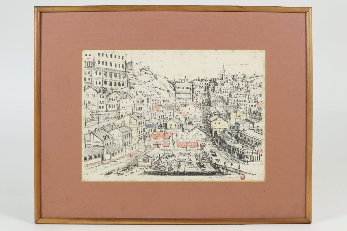 小林源次 マルセーユ港 EP版 リトグラフ 額装品 /一陽会会員 風景画(石版画、リトグラフ)｜売買されたオークション情報、yahooの商品情報をアーカイブ公開 - オークファン（aucfan ...