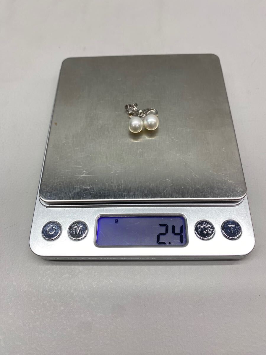 Yahoo!オークション - Y ⑨ パール イヤリング 総重量2.4g 8mm ホワイ...